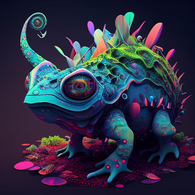 Ominous seven-colored creatures. by Kenji Matsumto